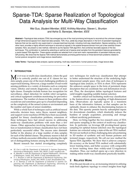 PDF Sparse TDA Sparse Realization Of Topological Data Analysis For
