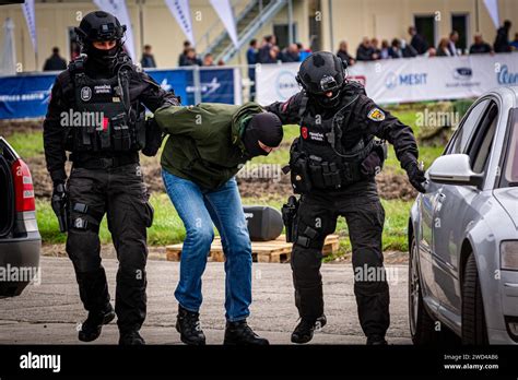 Police Arresting Criminals At Nato Days Airshow 2022 Training Rehearsal