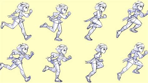 Running Girl Animation Frames In 2025 Animation