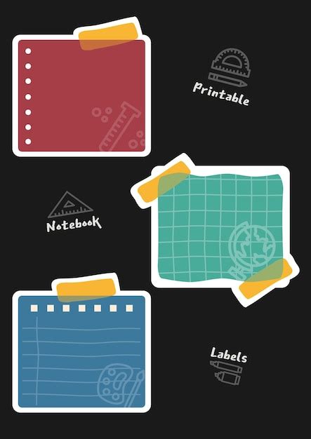 Premium Vector Printable Notebook Label Memo And Sticker