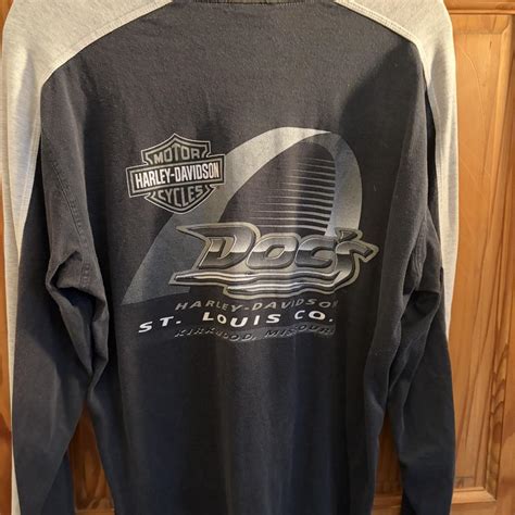 Men Large Sized Navy Blue Harley Davidson Long Depop