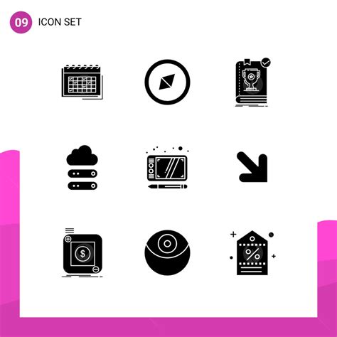 Data Ui Vector Hd Images Set Of 9 Modern Ui Icons Symbols Signs For Data For App Right PNG