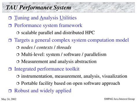 Ppt Integration And Application Of The Tau Performance System In