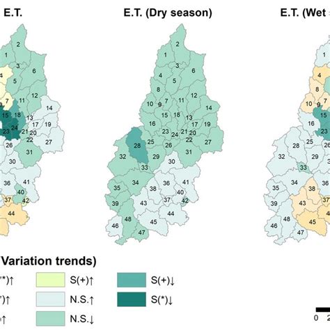 Spatial Distribution Pattern Of Variation Trend Of Evapotranspiration Download Scientific