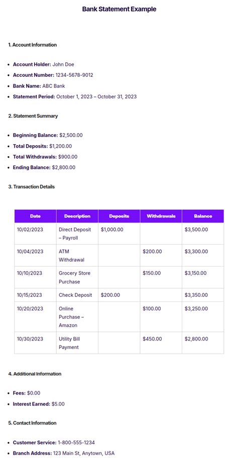 5 Bank Statement Examples To Download