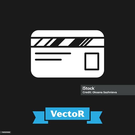 검은 색 배경에 격리 된 흰색 신용 카드 아이콘입니다 온라인 결제 현금 인출 재무 운영 쇼핑 간판입니다 벡터 일러스트레이션 개념에 대한 스톡 벡터 아트 및 기타 이미지