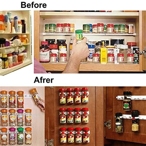 20 Clips Spice Gripper Rack Wall Mounted Organizer 4 Pack
