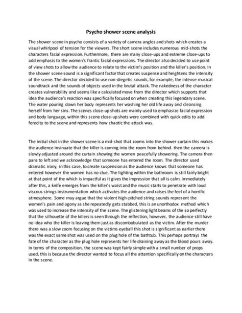 Psycho Shower Scene Analysis Pdf