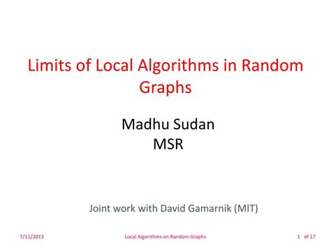ppt limits of local algorithms in random graphs powerpoint