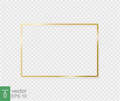 Golden Border Frame With Light Shadow And Light Affects Gold Decoration In Minimal Style