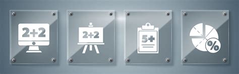 Set Graph Schedule Chart Diagram Test Or Exam Sheet Chalkboard And Equation Solution Square