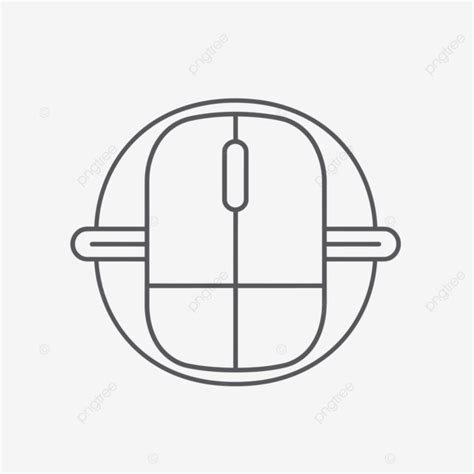 Computer Mouse Line Icon Vector Lineal Icon Laptop Mouse Bold Line
