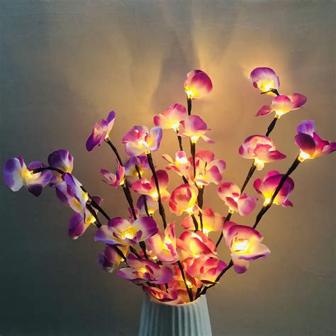 Artificial Orchid Branches Lights2pcs Phalaenopsis Decorative Tree