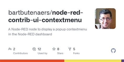 Github Bartbutenaersnode Red Contrib Ui Contextmenu A Node Red Node To Display A Popup