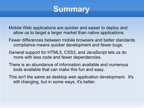Mobile Web Application Development Odp