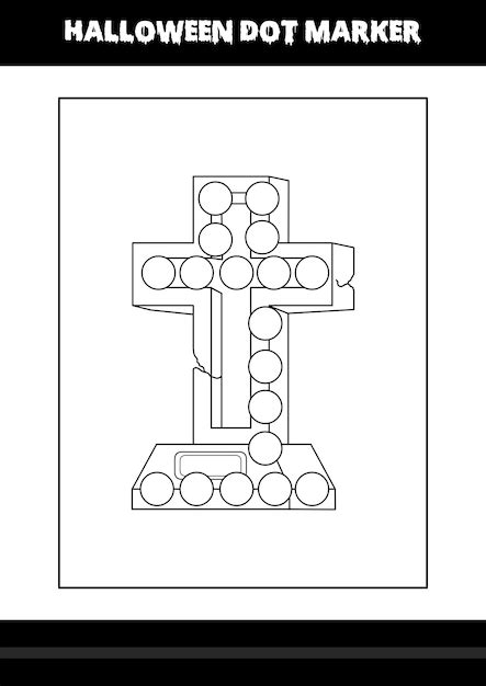 아이들을 위한 할로윈 도트 마커 색칠 공부 페이지입니다 아이들을 위한 라인 아트 색칠 페이지 디자인 프리미엄 벡터
