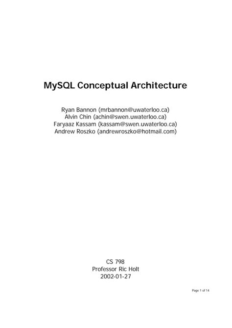 My SQL Conceptual Architecture PDF