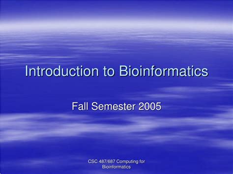 PPT Introduction To Bioinformatics PowerPoint Presentation Free Download ID