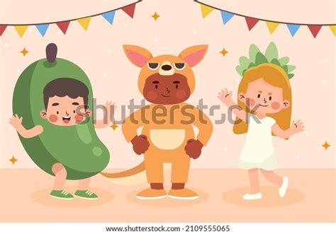 Flat Carnival Costumes Set Vector Illustration Stock Vector Royalty Free 2109555065 Shutterstock