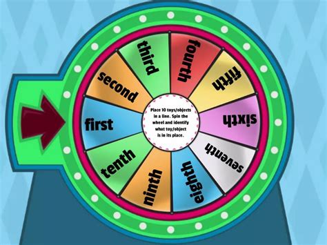 Ordinal Number Wheel Words Spin The Wheel Ordinal Number Wheel Words Spin The Wheel