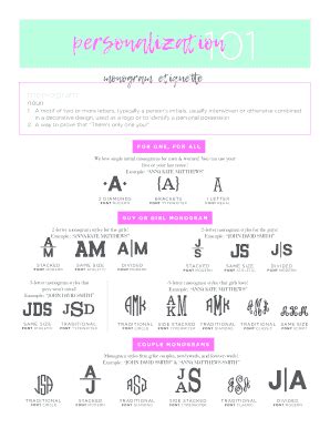 Fillable Online Monogram Etiquette Fax Email Print PdfFiller