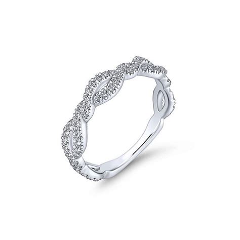 Gabriel Co K Yellow Gold Pave Diamond Stack Ring