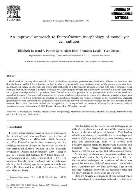 Pdf An Improved Approach To Freeze Fracture Morphology Of Monolayer Cell Cultures Dokumentips