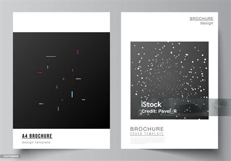 A4 포맷 커버 모형의 벡터 레이아웃은 브로셔 전단지 레이아웃 소책자 커버 디자인 책 디자인 브로셔 커버용 설계 템플릿입니다 기술 과학 미래 배경 우주 천문학 개념 0명에