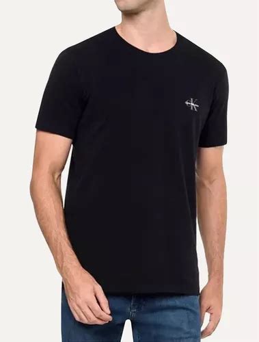 Camiseta Calvin Klein Jeans New Mono Logo Re Issue Preta Parcelamento Sem Juros