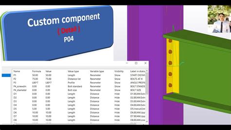 tekla structure custom component detail 04 youtube