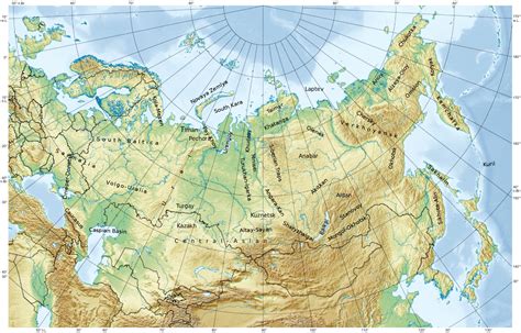 Большая физическая карта России. Россия – большая физическая карта ...