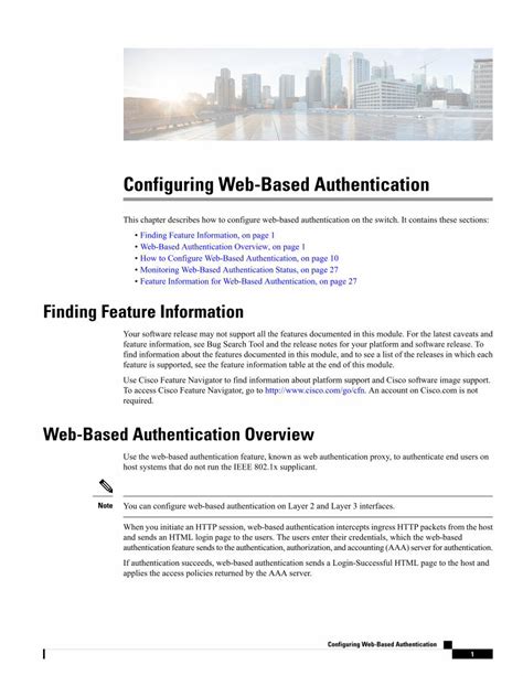 pdf configuring web based authentication · switch config params
