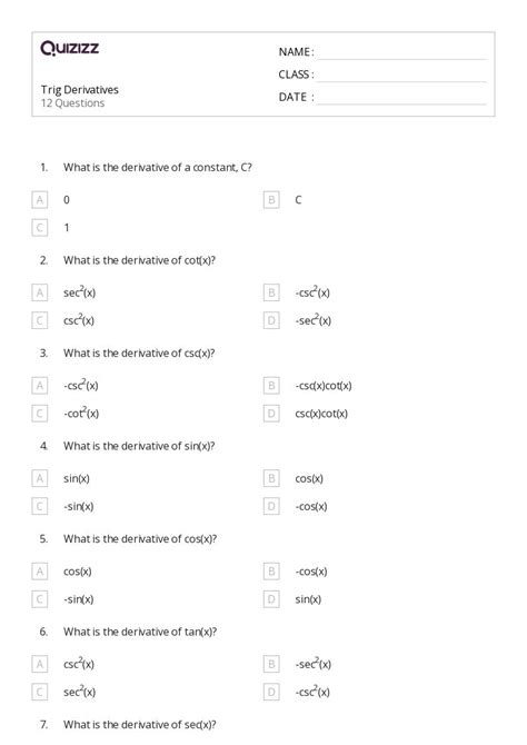 Calculus Worksheets Differentiation Rules Worksheets Worksheets Library
