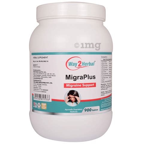Way2herbal Migra Plus Migraine Support Tablet Buy Jar Of 900 0 Tablets