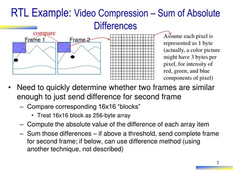 Ppt Rtl Example Video Compression Sum Of Absolute Differences Powerpoint Presentation Id