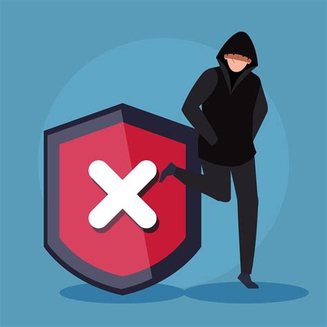 Hacker Person And Shield Icon Vector Art At Vecteezy