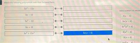 [answered] Match The Following Polynomials With Their Factored Form 3x Kunduz