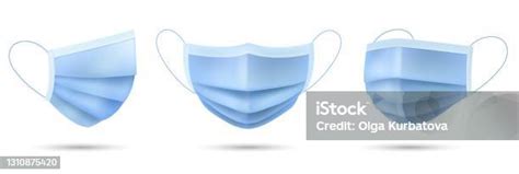 외과 용 얼굴 마스크 현실적인 일회용 의료 항 바이러스 보호 여러 카메라 각도 3d 수술 호흡보호구 블루 컬러 코비드 및 독감