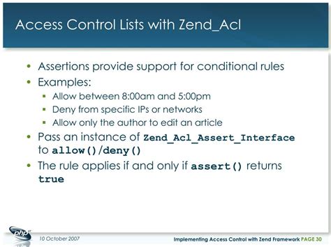 Ppt Implementing Access Control With Zend Framework Powerpoint