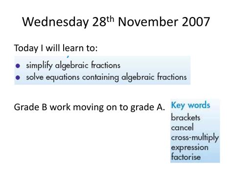 Simplify Algebraic Fractions Pptx
