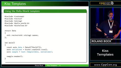 Kiss Templates Roland Bock Cppcon 2015 Youtube