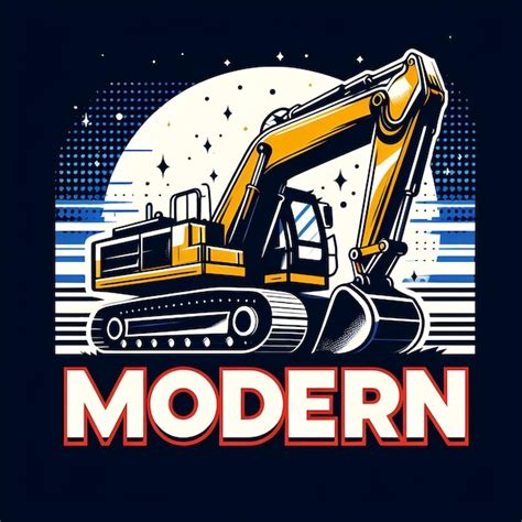 벡터 굴삭기 및 건설 로고 프리미엄 벡터