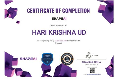 Hari Krishna On Linkedin Shapeai Bootcamp Cybersecurity
