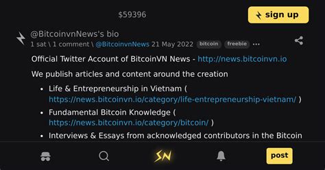BitcoinvnNews S Bio Stacker News Bitcoin