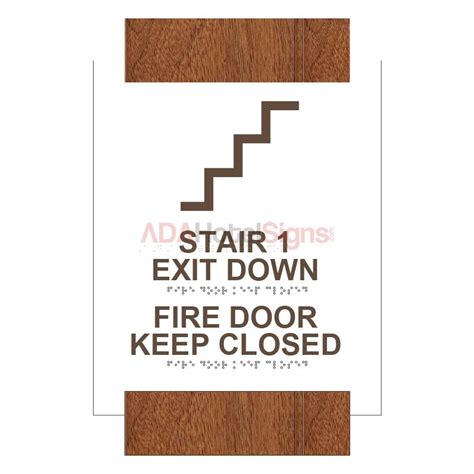 Exit Stair Down Fire Door Sign