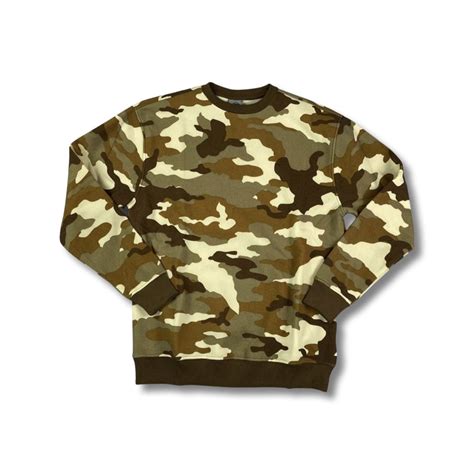 Camo C Neck Sweatshirt Etsy