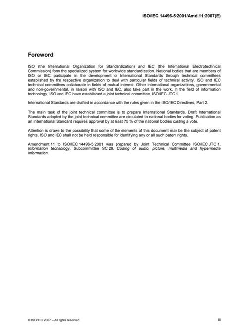 ISO IEC 14496 5 2001 Amd 11 2007 Information Technology Coding Of Audio Visual Objects Part 5