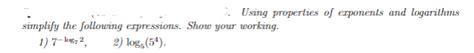 Solved Using Properties Of Exponents And Logarithms Simplify Chegg
