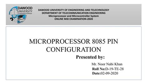 8085 Pin Configuration Pptx