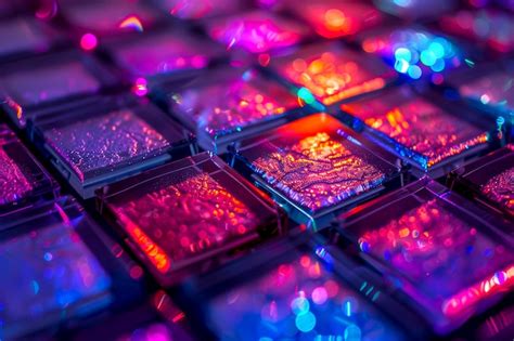 Vibrant Rgb Pixels Closeup A Stunning Macro View On A Grid Premium Ai Generated Image
